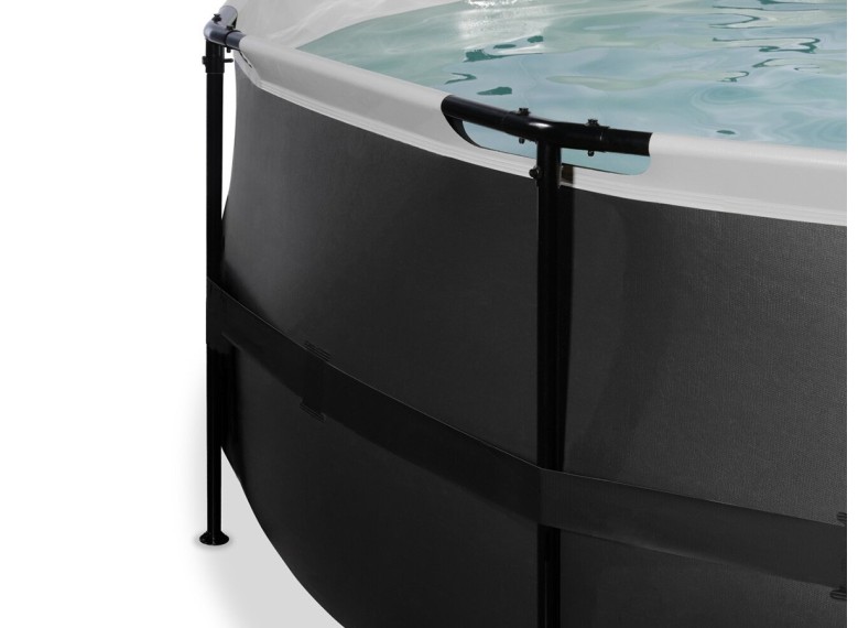 Piscine tubulaire ronde Black Leather 4,27 x 1,22 m avec dôme - Exit Toys