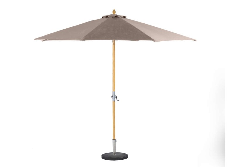 Parasol en bois droit rond Tinaei diamètre 3 m - Hespéride - Jardideco.fr