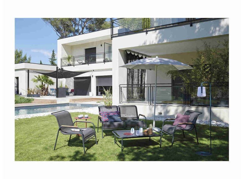 Fauteuil lounge de jardin en métal Coolside - Fermob - Jardideco.fr