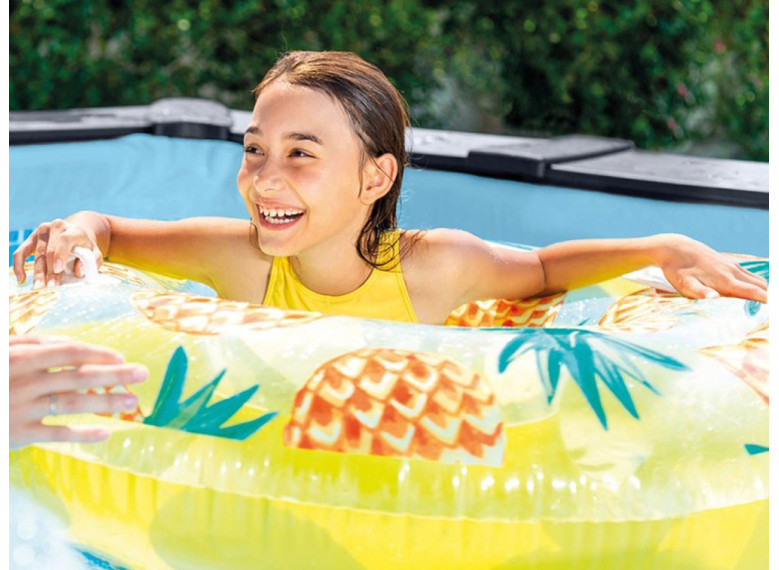 Piscine tubulaire Graphite rectangulaire 4,00 x 3,00 x 1,24 m - Intex