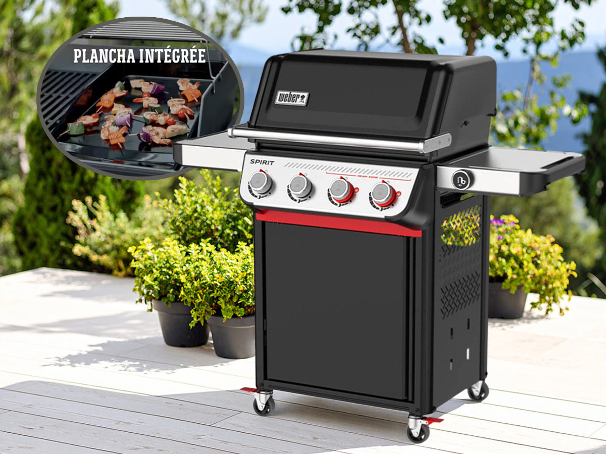 Barbecue gaz Spirit Ep-425 grille + plancha marque Weber - Jardideco.fr
