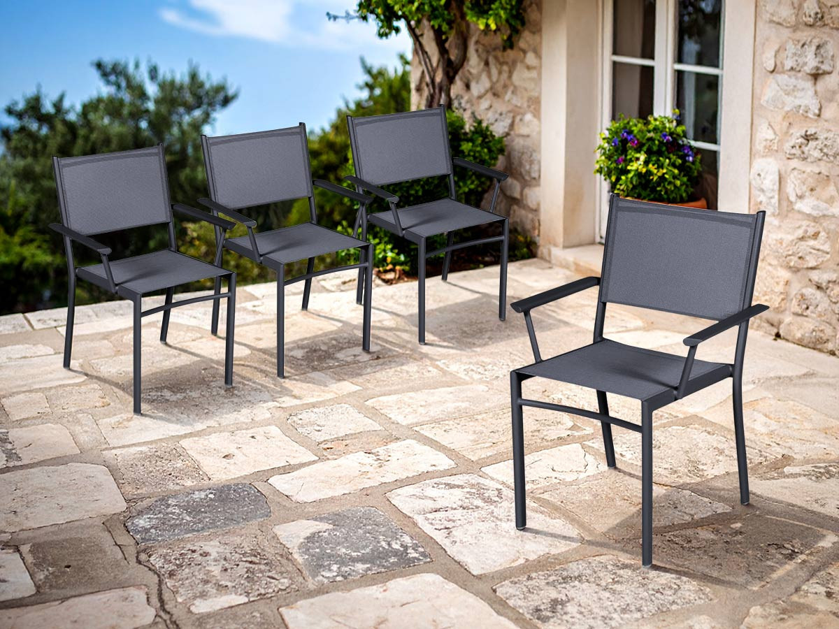 Fauteuil de jardin empilable structure aluminium Costa - Fermob
