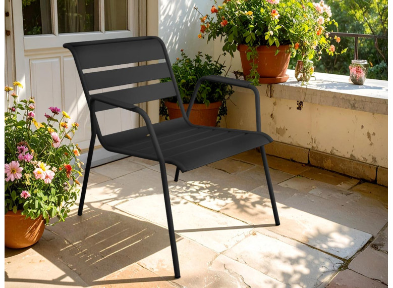 Fauteuil lounge de jardin en métal Monceau - Fermob - Jardideco.fr
