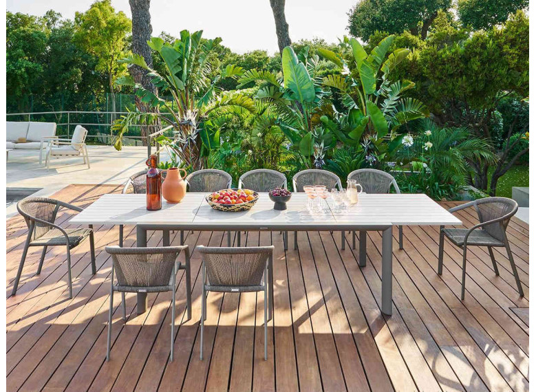 Table de jardin extensible 12 places alu Luzane Hespéride