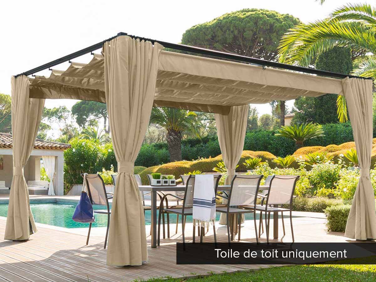 Toile de toit pour tonnelle Hespéride modèle Palmeira 3 x 3 m