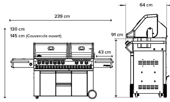 Barbecue gaz haut de gamme Napoléon Prestige Pro 825 SIB - Jardideco
