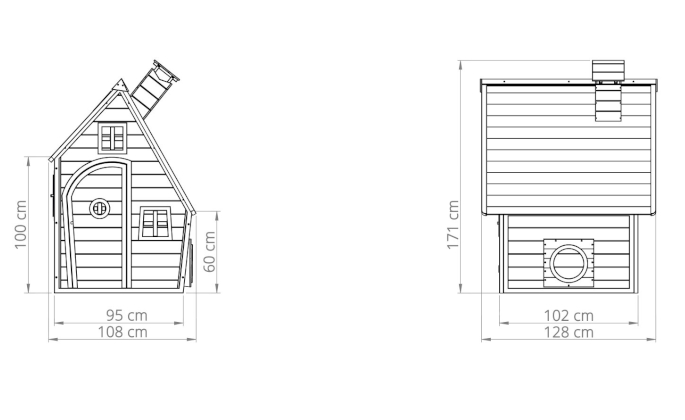 Cabane en bois pour enfants Fantasia 100 - Exit Toys - Coloris au choix